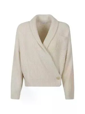 Brunello Cucinelli Ribbed-knit Cardigan - Neutrals