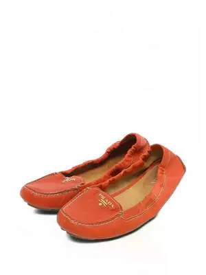 Prada Scrunch Leather Loafers