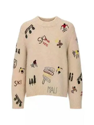 Malo Embroidered Cashmere Sweater - Neutrals