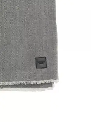 Max Mara Wkaquantum Herringbone-weave Frayed Scarf