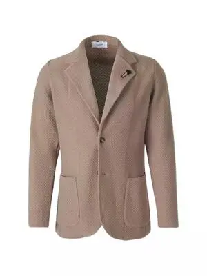 LARDINI Textured Single-breasted Blazer - Brown
