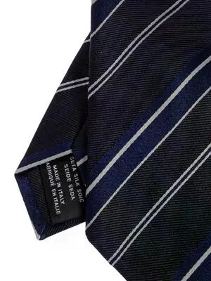 TOM FORD Striped Silk Tie - Blue