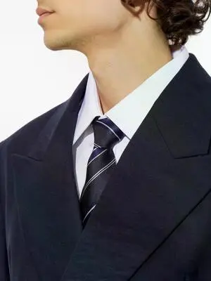 TOM FORD Striped Silk Tie - Blue