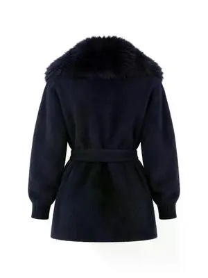 Pho Firenze Faux-fur Collar Belted Cardigan