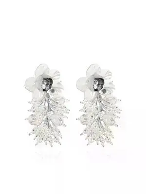 SELF-PORTRAIT Pearl Flower Beaded Cluster Earrings