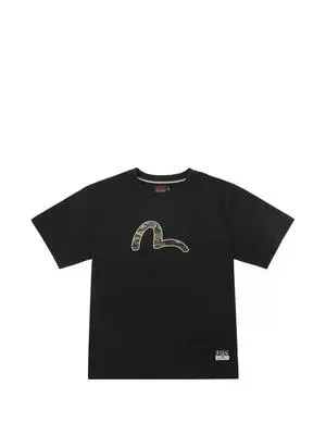EVISU Brocade Seagull-print T-shirt - Black