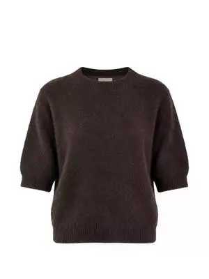 ROBERTO COLLINA Short-sleeve Knitted Sweater - Brown