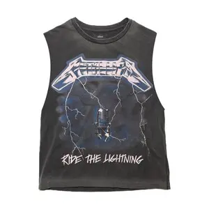 OTHER UK Metallica Ride The Lightning Euro Tour Vintage Tank - Black