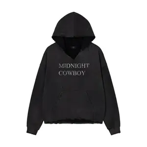 OTHER UK Midnight Cowboy Distressed Hoodie Aged - Black