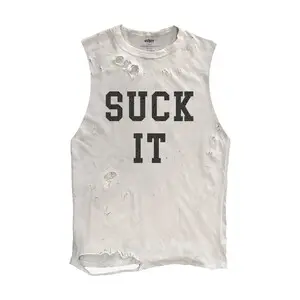 OTHER UK Suck It Thrasher Tank Aged - White