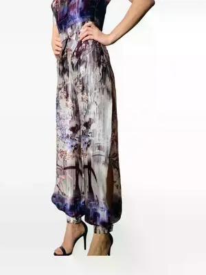 TESSITURA BODY COUTURE Floral-print Silk Jumpsuit - Neutrals