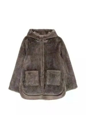 BETTA CORRADI Faux-fur Hooded Jacket - Grey