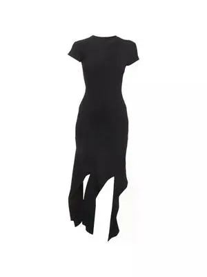 Stella McCartney Rib-knit Asymmetric Dress - Black