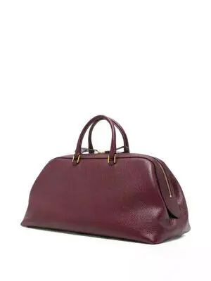 Alberta Ferretti Logo-detail Grained-leather Tote Bag - Red