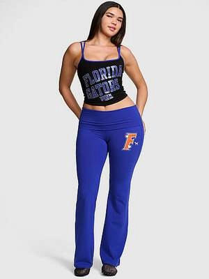 Pink College Collection All-day Cotton™ Bling Foldover Flare Leggings - Blue