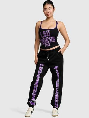 Pink College Collection Campus Fleece™ Bling Sweatpants - Black
