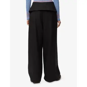Loewe Draped Wide-leg Wool Trousers