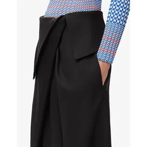 Loewe Draped Wide-leg Wool Trousers