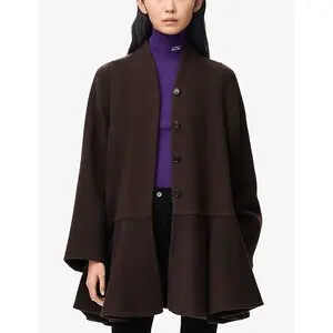 Loewe Short Collarless Wool-cashmere Coat