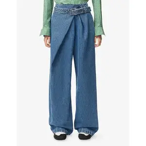 Loewe Draped Belted Denim Jeans