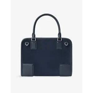 Loewe Amazona 180 Small Suede Top-handle Bag - Deep Navy