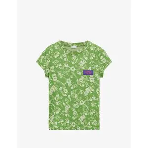 Loewe Cosima Von Bonin Floral-print Cotton T-shirt - Green