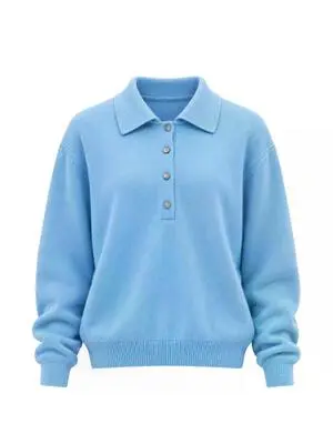 LOW CLASSIC Polo-collar Long-sleeve Sweater