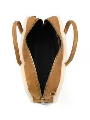 Ash Becca Shearling-trim Suede Tote Bag