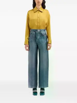 PIERRE-LOUIS MASCIA Aloe Faux-denim Silk Trousers