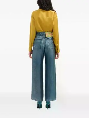 PIERRE-LOUIS MASCIA Aloe Faux-denim Silk Trousers