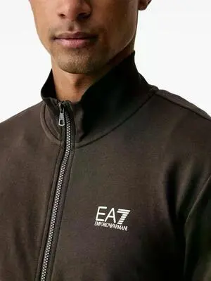 EA7 Logo-print Zip-up Sweatshirt