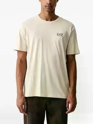 EA7 Logo-print Short-sleeve T-shirt - Neutrals