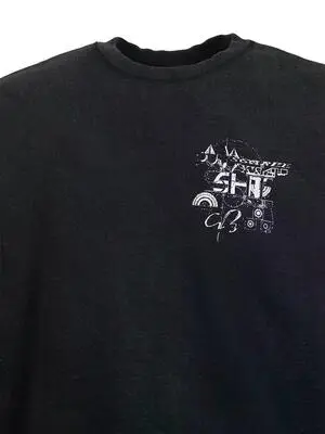 SHT Graphic-print Washed Sweatshirt - Black