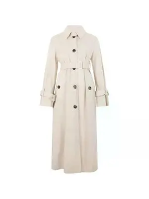 MOORER Avorio Belted Button-up Trench Coat