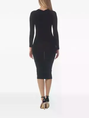 TESSITURA Studs Long-sleeve Midi Dress
