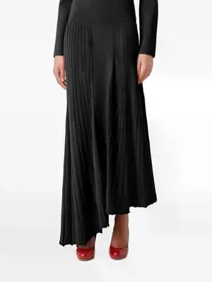 Gauge81 Adra Asymmetric Pleated Maxi Skirt - Black