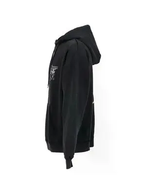 SHT Graphic-print Washed-effect Hoodie