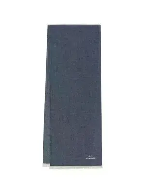 Paul & Shark Logo-embroidered Fringed Scarf - Blue