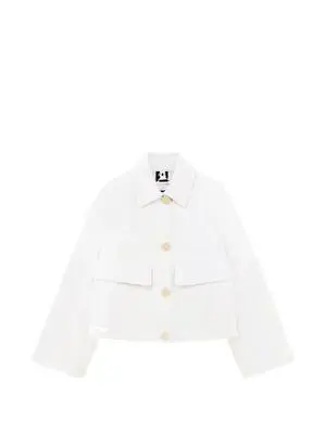 Armani Exchange Button-up Cropped Jacket - Neutrals