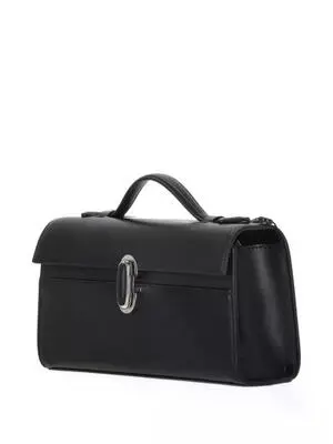 Savette Turn-lock Leather Tote Bag