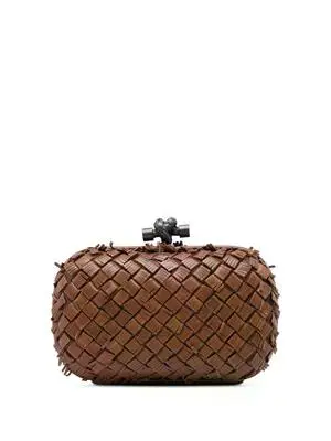 BOTTEGA VENETA 2012-2026 Nappa Intrecciato Fringe Knot Clutch Bag