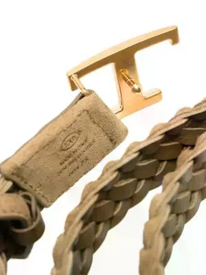 TOD'S T Timeless Braided Leather Belt