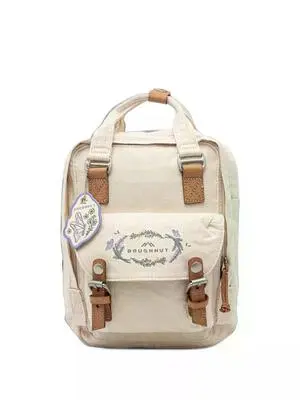 DOUGHNUT Mini Macaroon Floral-embroidered Buckle-fastening Backpack - Neutrals