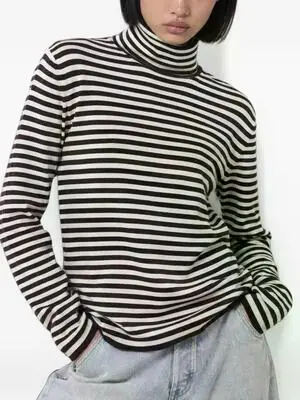 Max Mara Striped Roll-neck Sweater