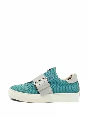 Roberto Cavalli Rcc Logo Buckle Sneakers - Blue