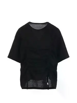 Yohji Yamamoto Ruched Drawstring T-shirt - Black