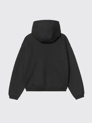 Carhartt Work In Progress Cotton-blend Zip-up Hoodie With Dropped Shoulders - Black