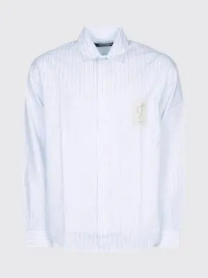 Jacquemus Striped Cotton Shirt With French Collar And Logo
