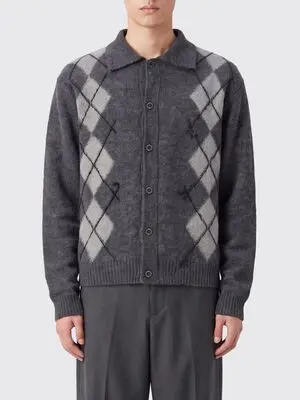 COOR Argyle Wool And Alpaca-blend High-neck Cardigan - Grey