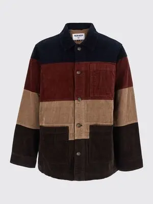 SEBAGO Striped Velvet Shirt Jacket With Classic Collar